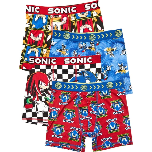 Sonic the Hedgehog Boys Boxer Brief Underwear, 4-Pack, Sizes XS-XL ...