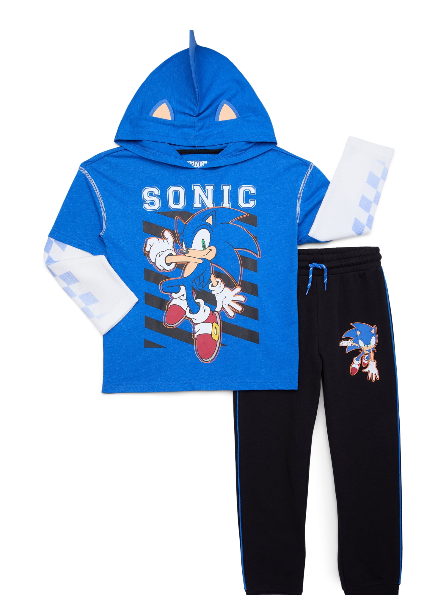 Sonic the Hedgehog Boys Cosplay Hooded Twofer Top with Jogger Set, 2 ...