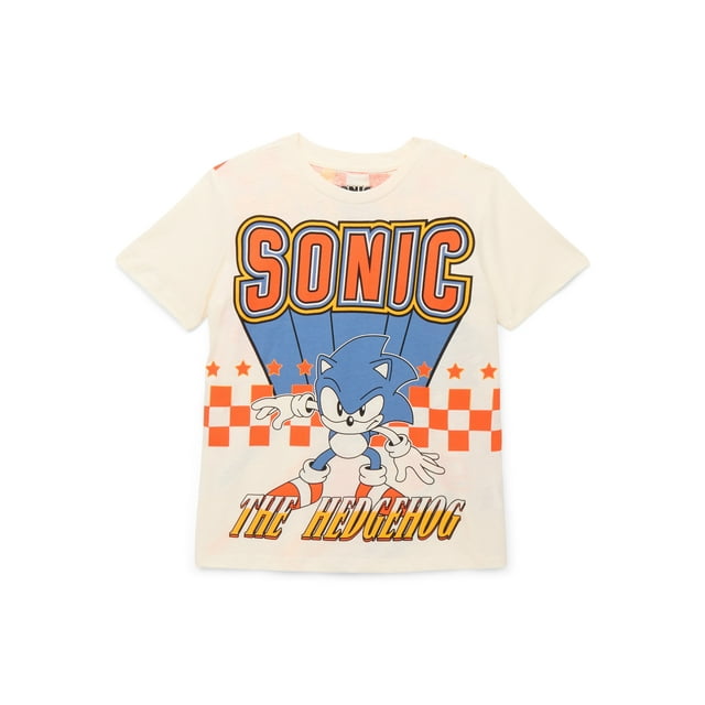 Sonic the Hedgehog Boys' Front Back Graphic Tee with Short Sleeves ...