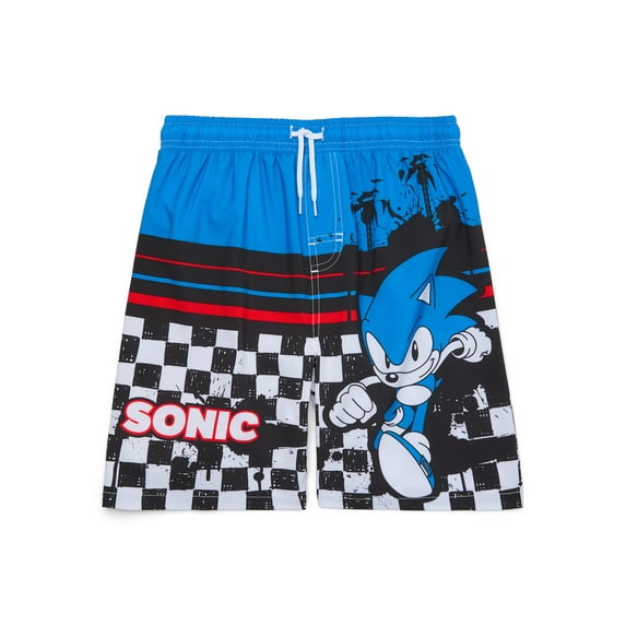 Sonic the Hedgehog Boys’ Graphic Swim Trunks with UPF 50+, Sizes 4-12 ...