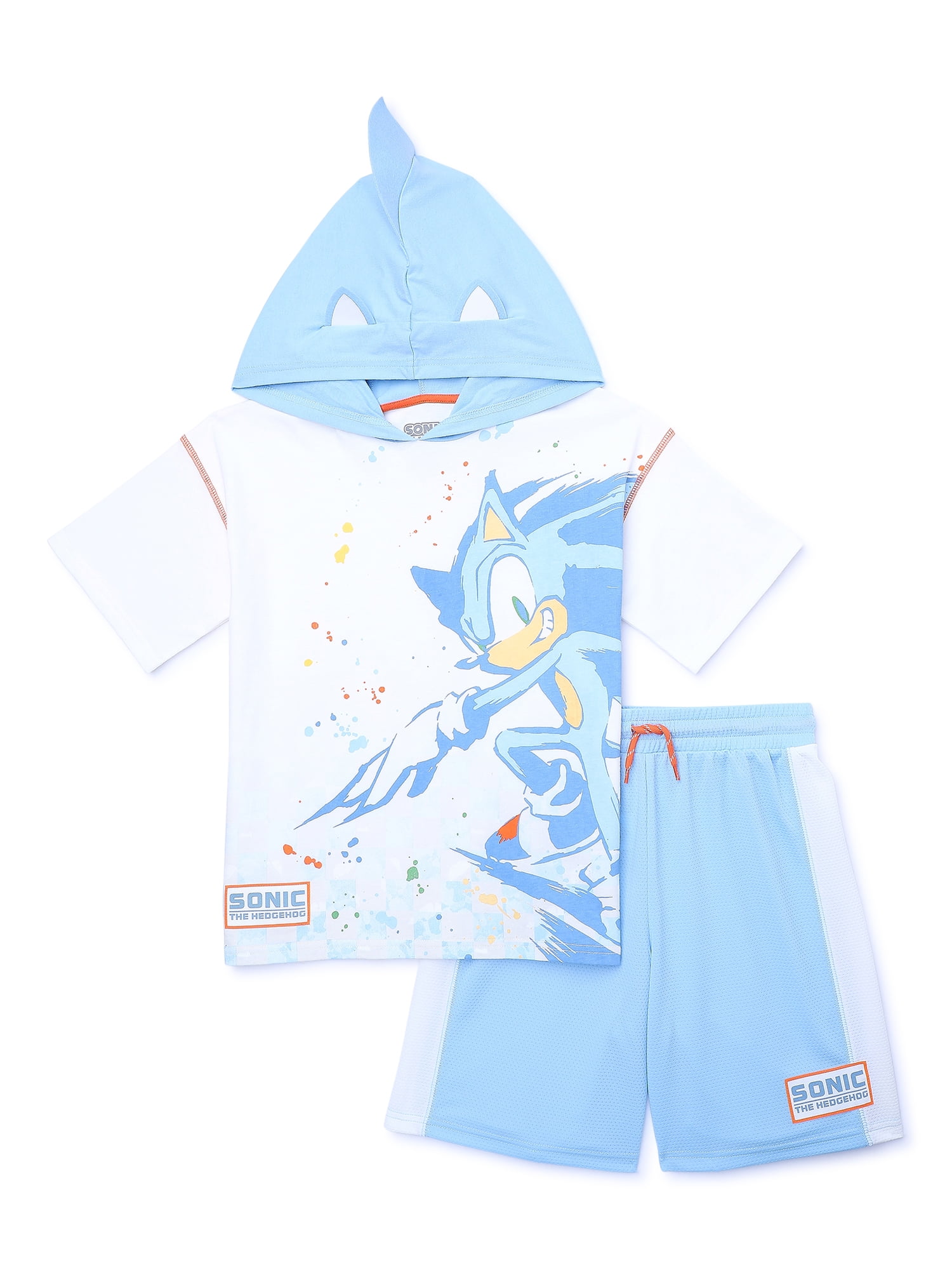 Sonic The Hedgehog Boys Hooded Shirt and Shorts Set, Sizes 4-10 ...