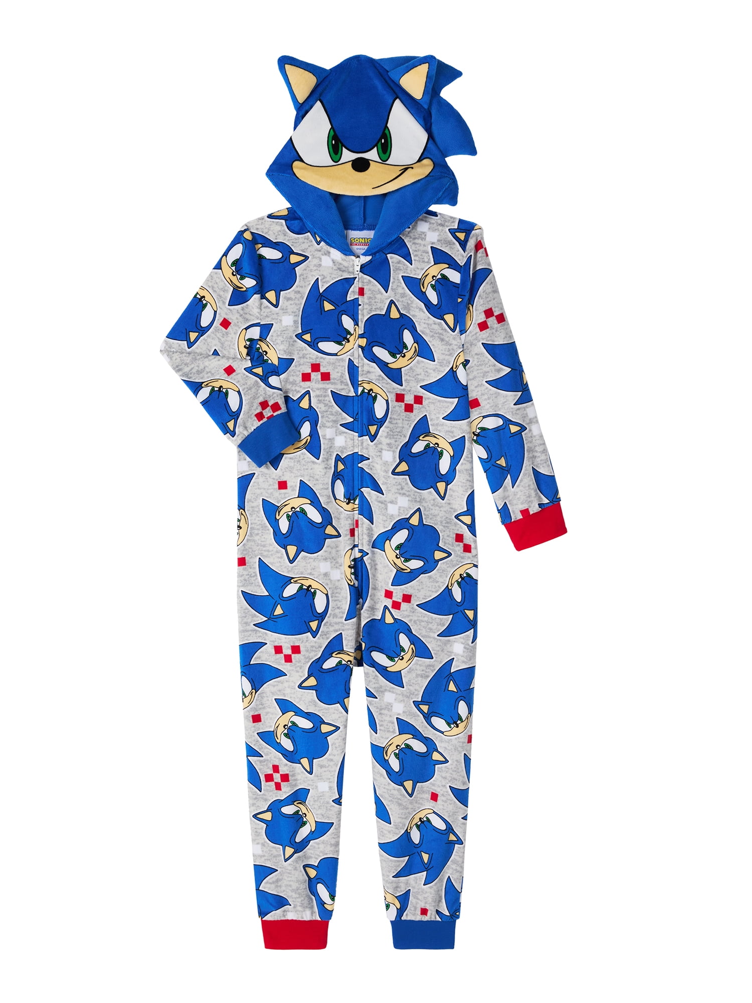 Sonic the Hedgehog Boys Hooded Union Suit Pajama, Sizes 4-12 - Walmart.com