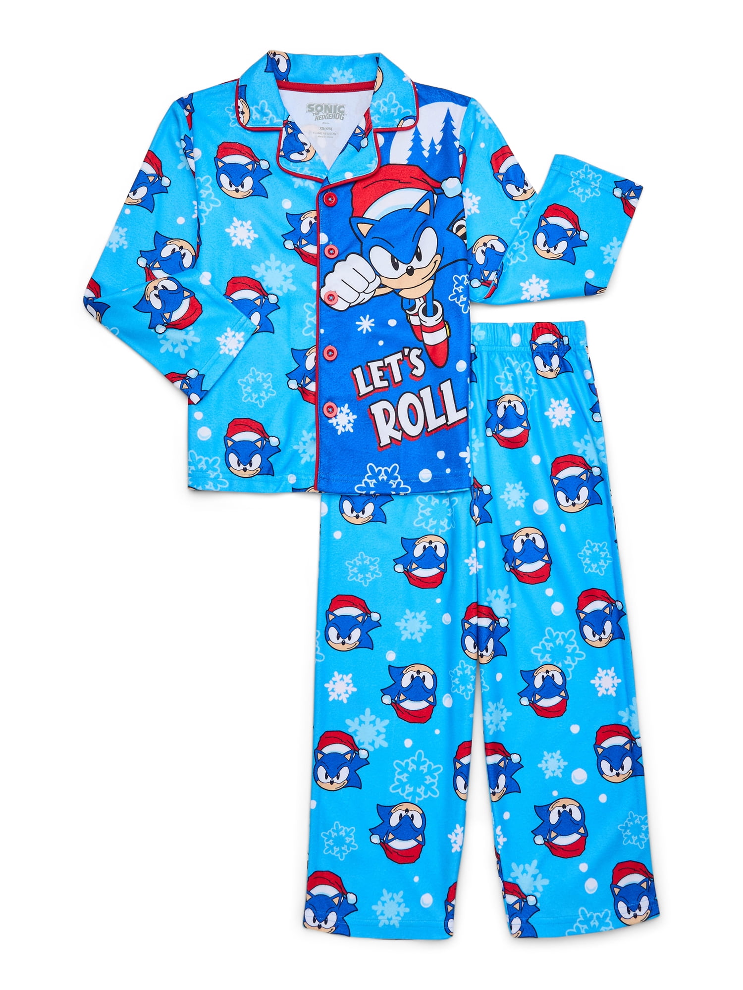 Sonic The Hedgehog Boys Pajama Set - Long-Sleeve Top & Pants, Sizes 4 ...
