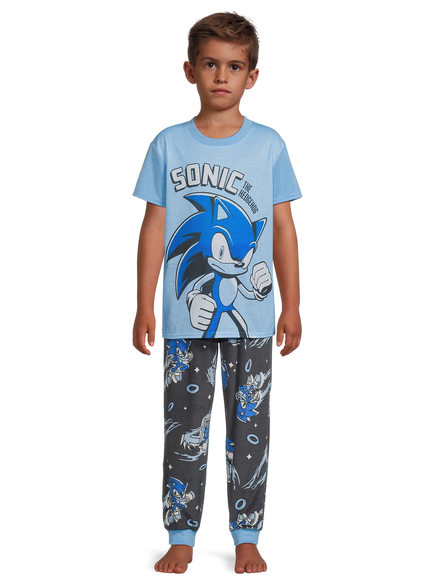 Sonic the Hedgehog Boys Short Sleeve Jogger Pant Pajama Sleep Set, 2 ...