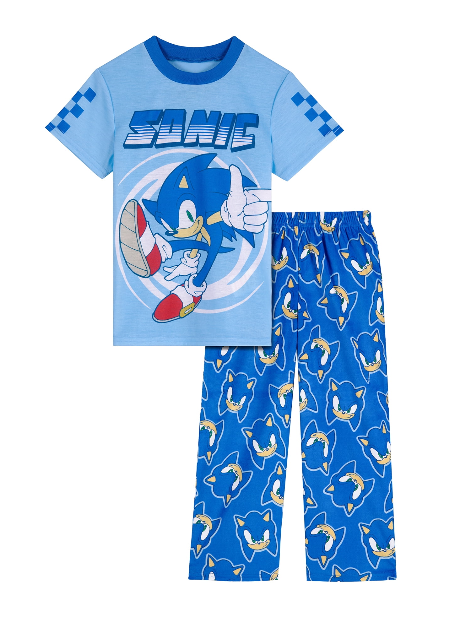 Sonic the Hedgehog Boys Short Sleeve Top and Sleep Pants Pajama Set, 2 ...