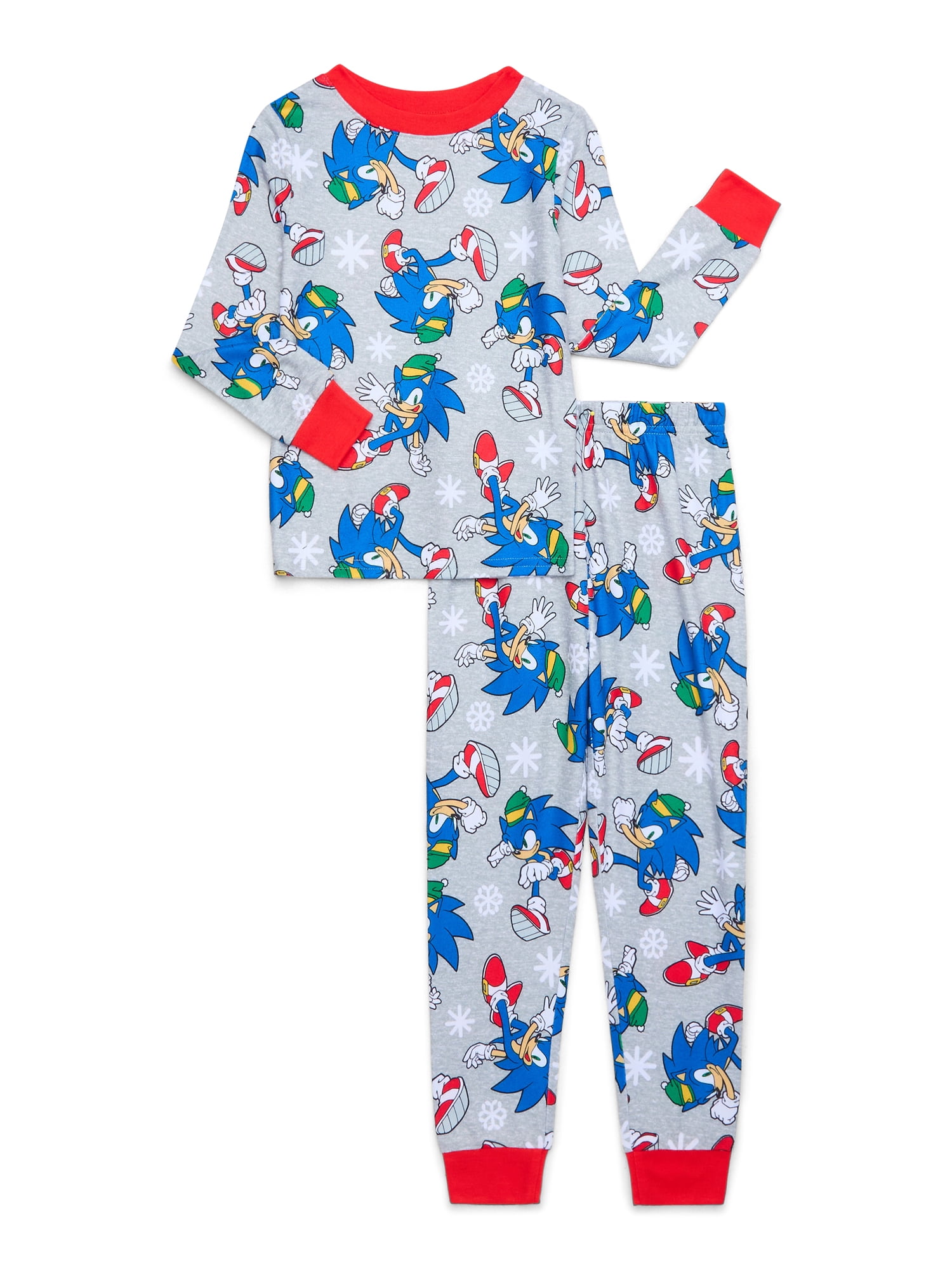 Sonic the Hedgehog Boys Snug Fit Pajama Set - Walmart.com