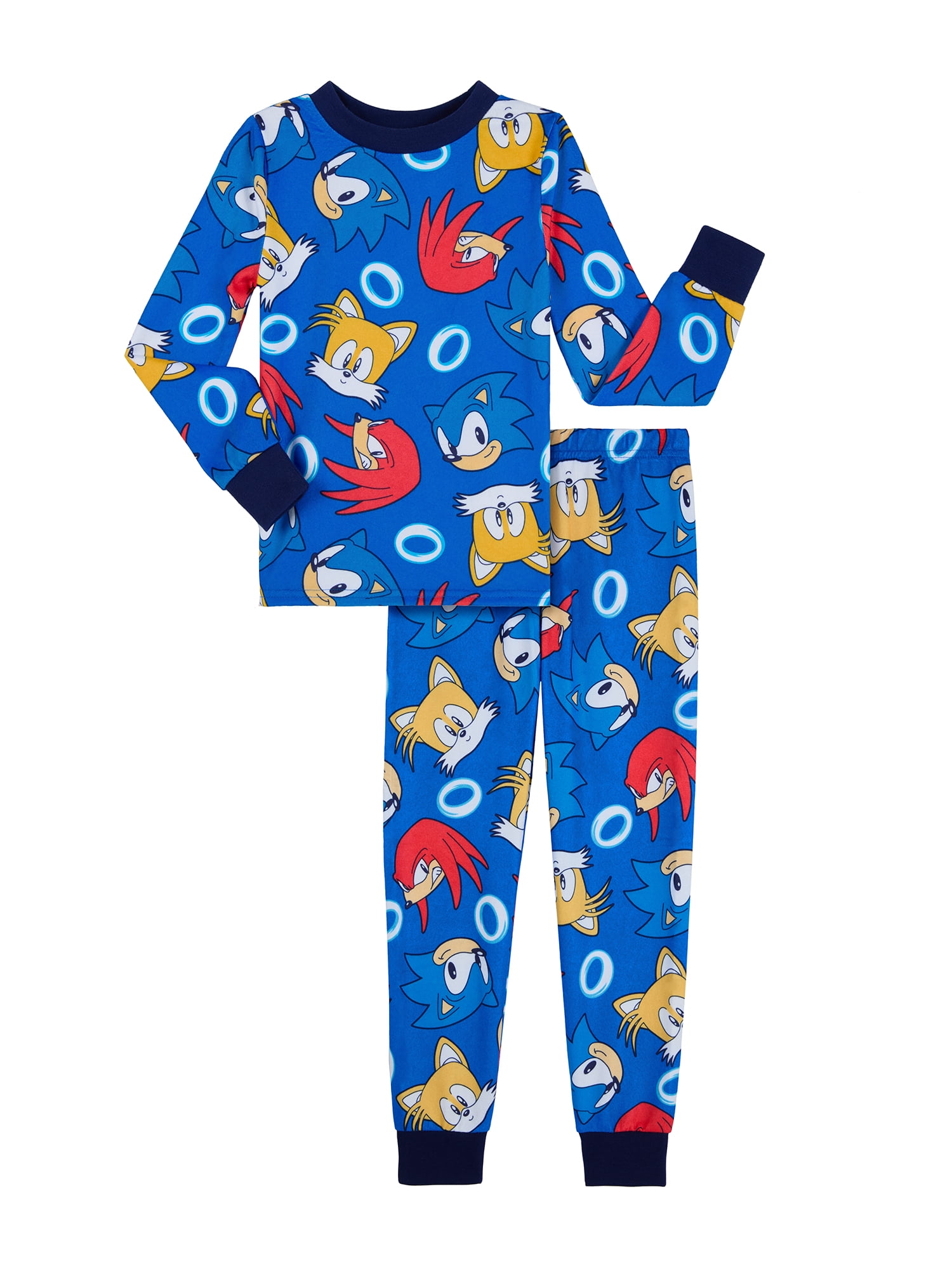 Sonic the Hedgehog Boys Snug Fit Long Sleeve Top and Sleep Pants Pajama ...