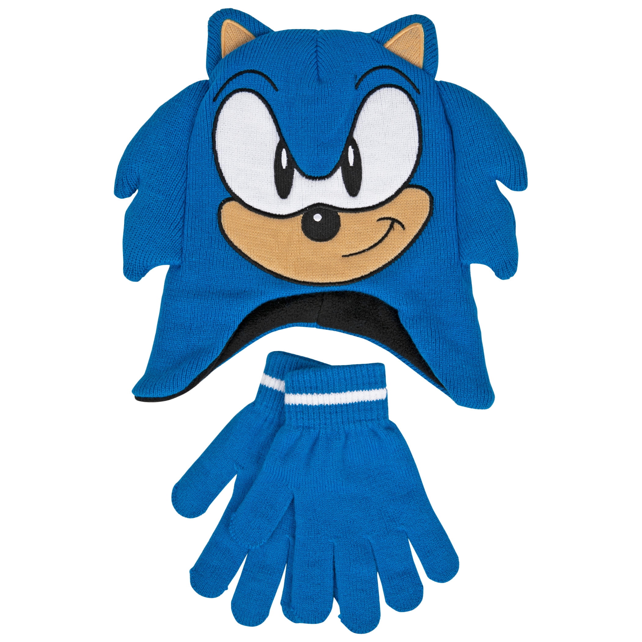 Sonic the Hedgehog Character Head Kids Knit Beanie and Glove Set ...
