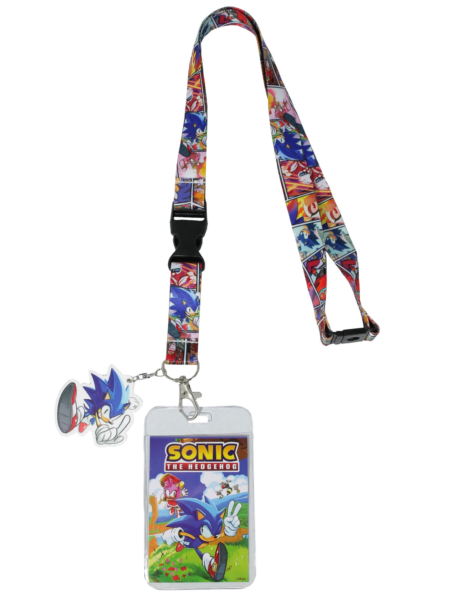 Sonic the Hedgehog Comic Strip ID Badge Holder Breakaway Lanyard w ...
