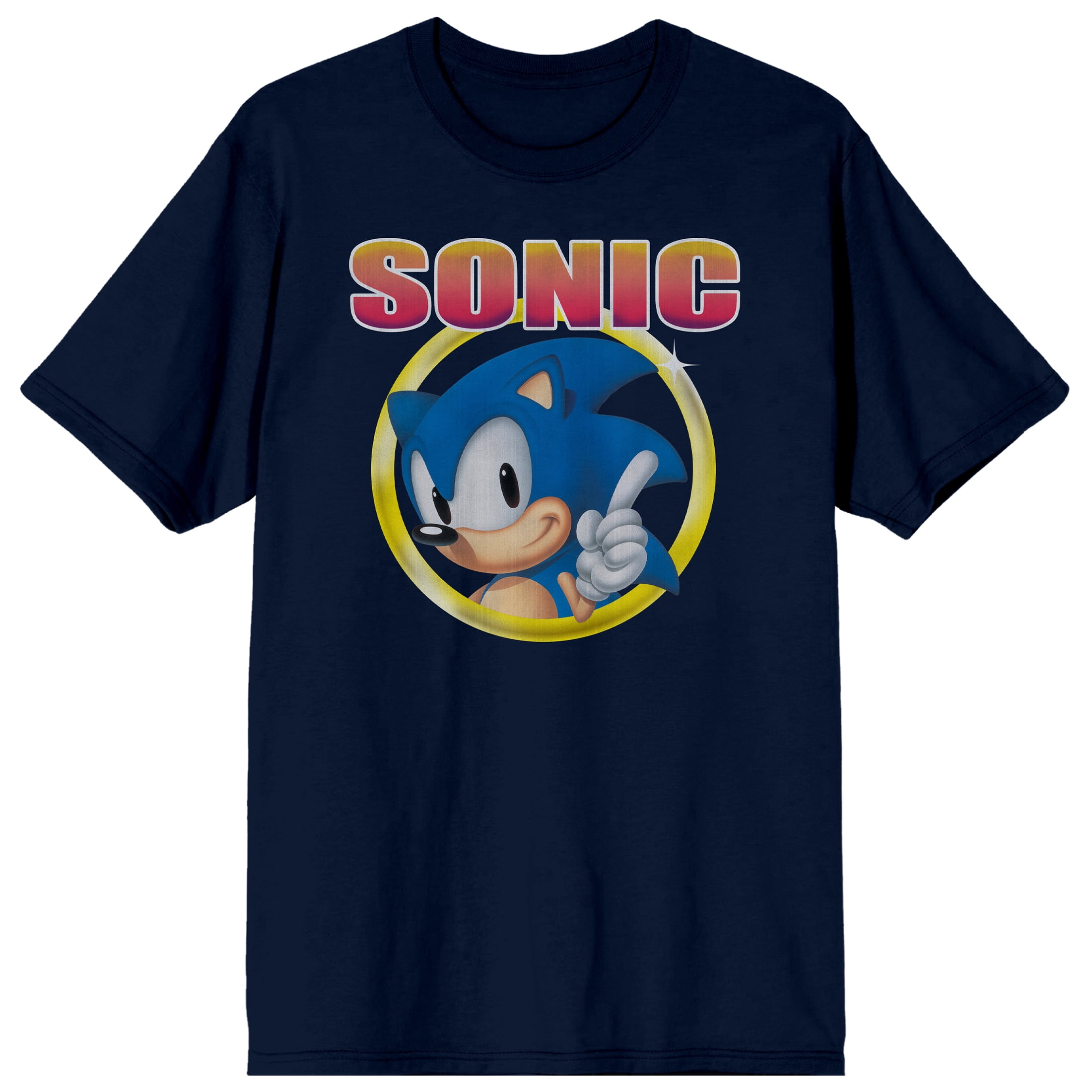 Sonic the Hedgehog Distressed Art Men's Navy Blue Short Sleeve Tee-3XL ...