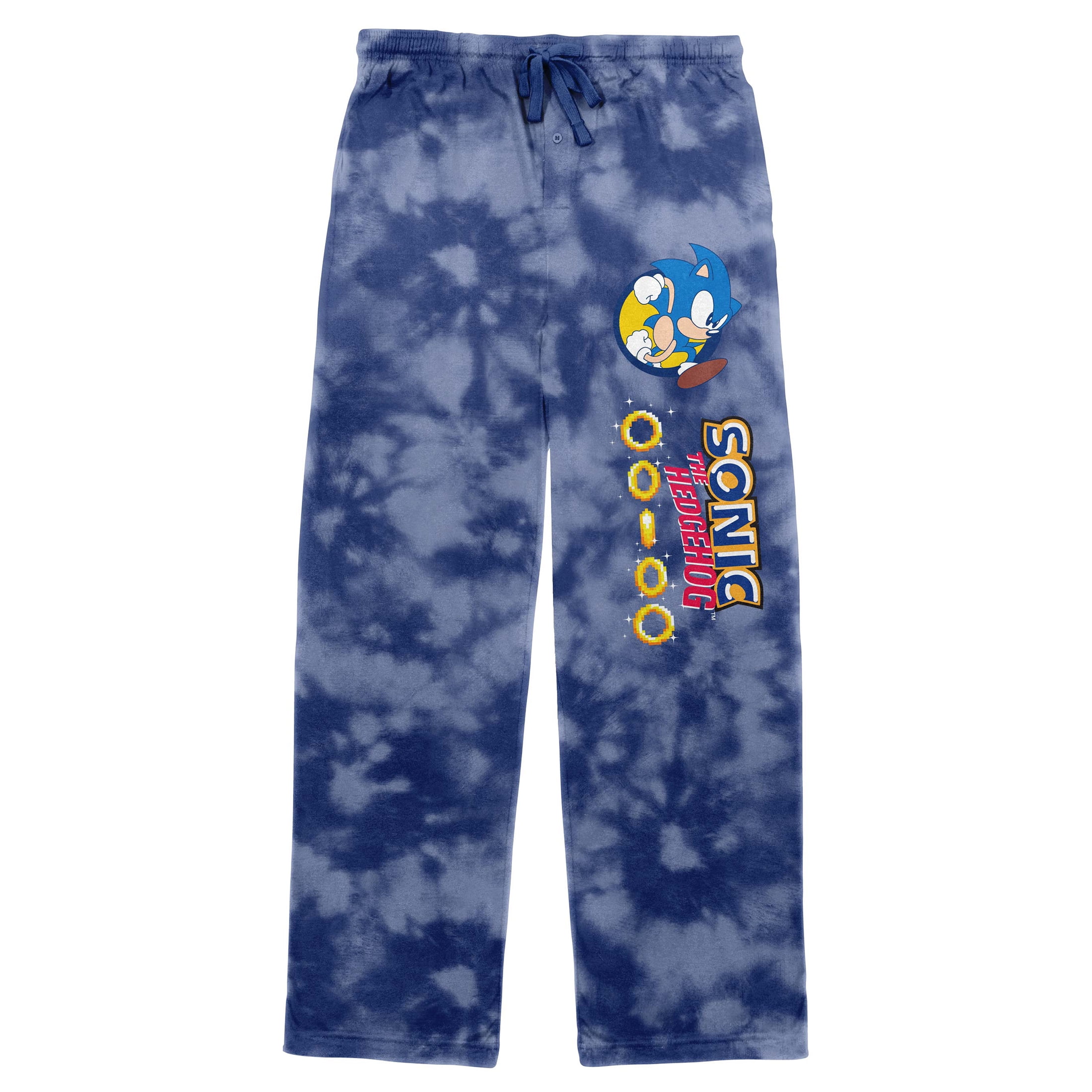 Sonic the Hedgehog Game Coins Men's Tie Dye Blue Drawstring Sleep ...