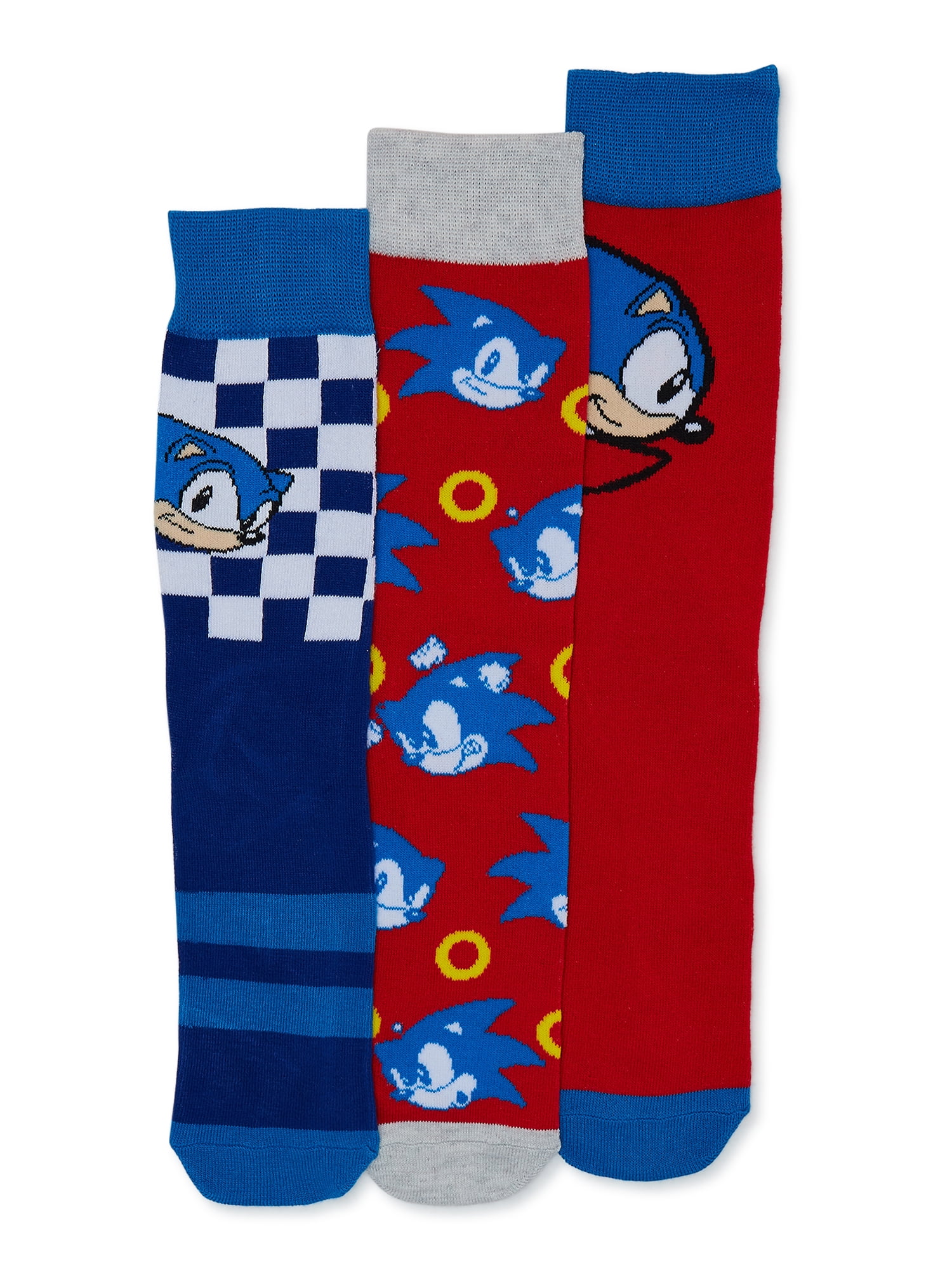 Sonic the Hedgehog Men's 3-Pack of Crew Socks with Novelty Gift Box ...