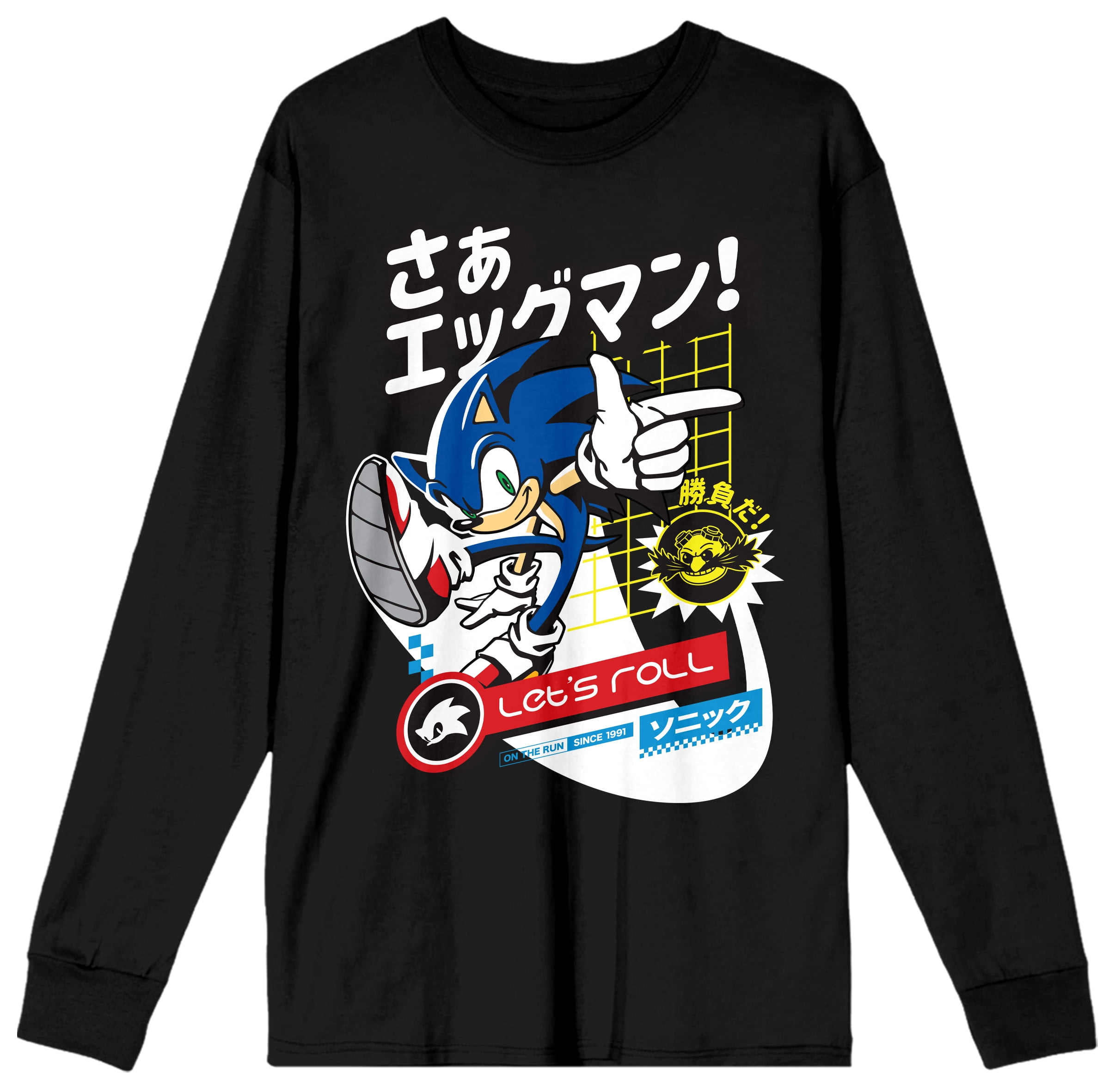 Sonic the Hedgehog Men's Black Long Sleeve Shirt-XL - Walmart.com
