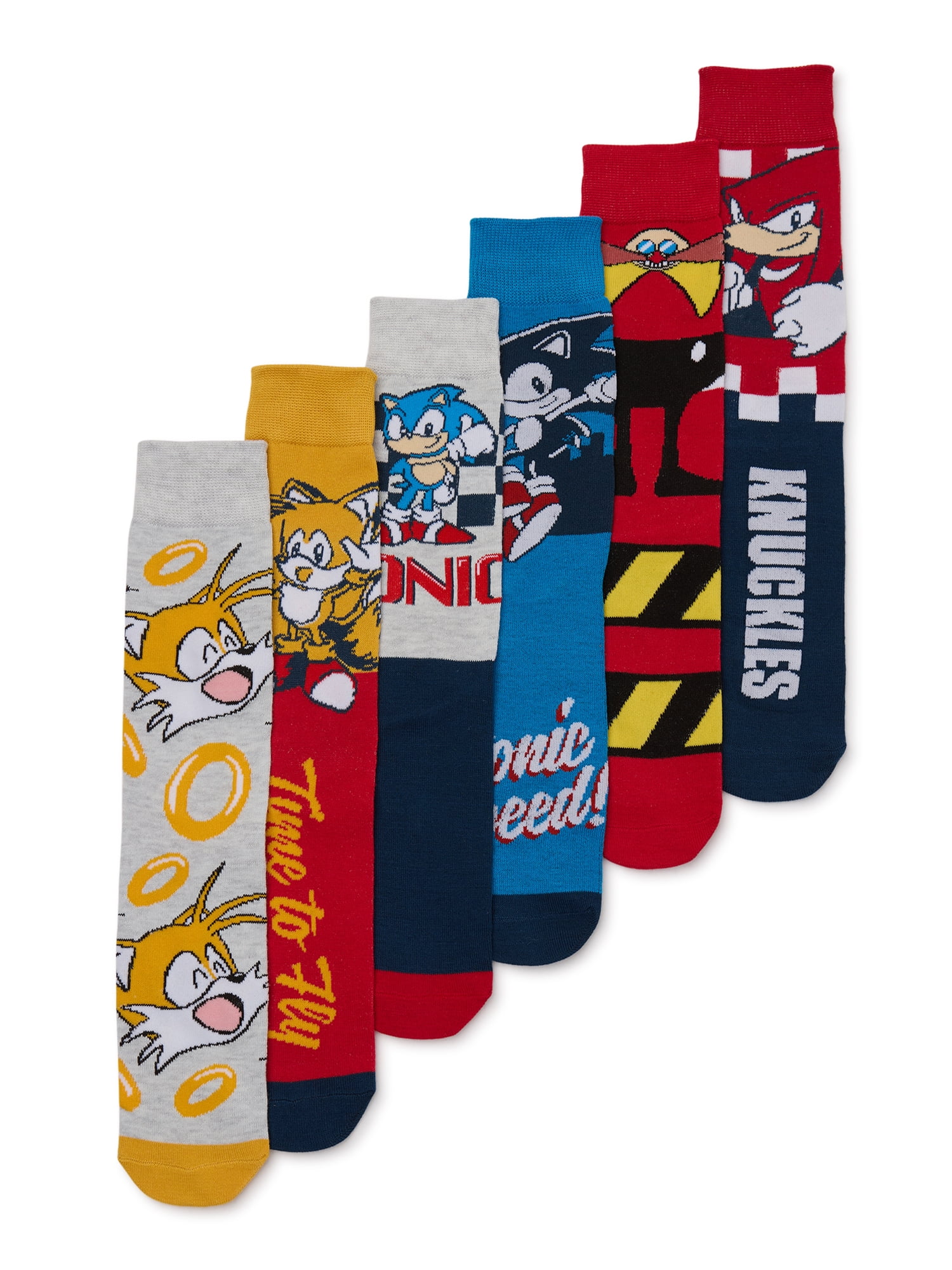 Sonic the Hedgehog Men’s Crew Socks, 6-Pack - Walmart.com