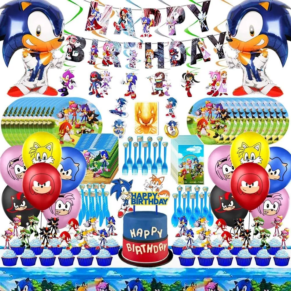 Sonic the Hedgehog Party Supplies Balloon Kid Birthday Decors Table ...