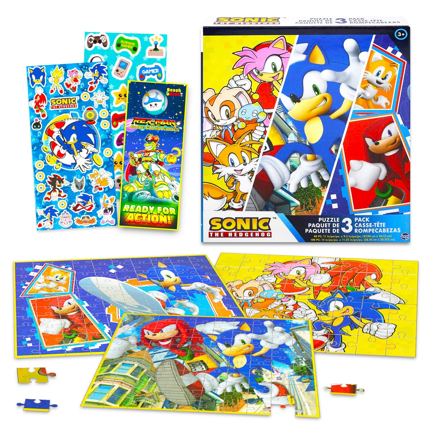 Sonic the Hedgehog Puzzle STF9 for Kids Set - Bundle with 3 Sonic ...