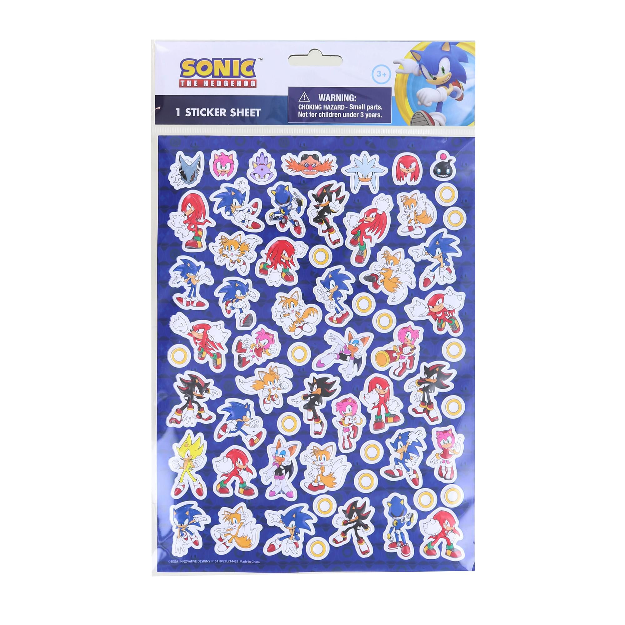 Sonic The Hedgehog Raised Sticker Sheet - Walmart.com