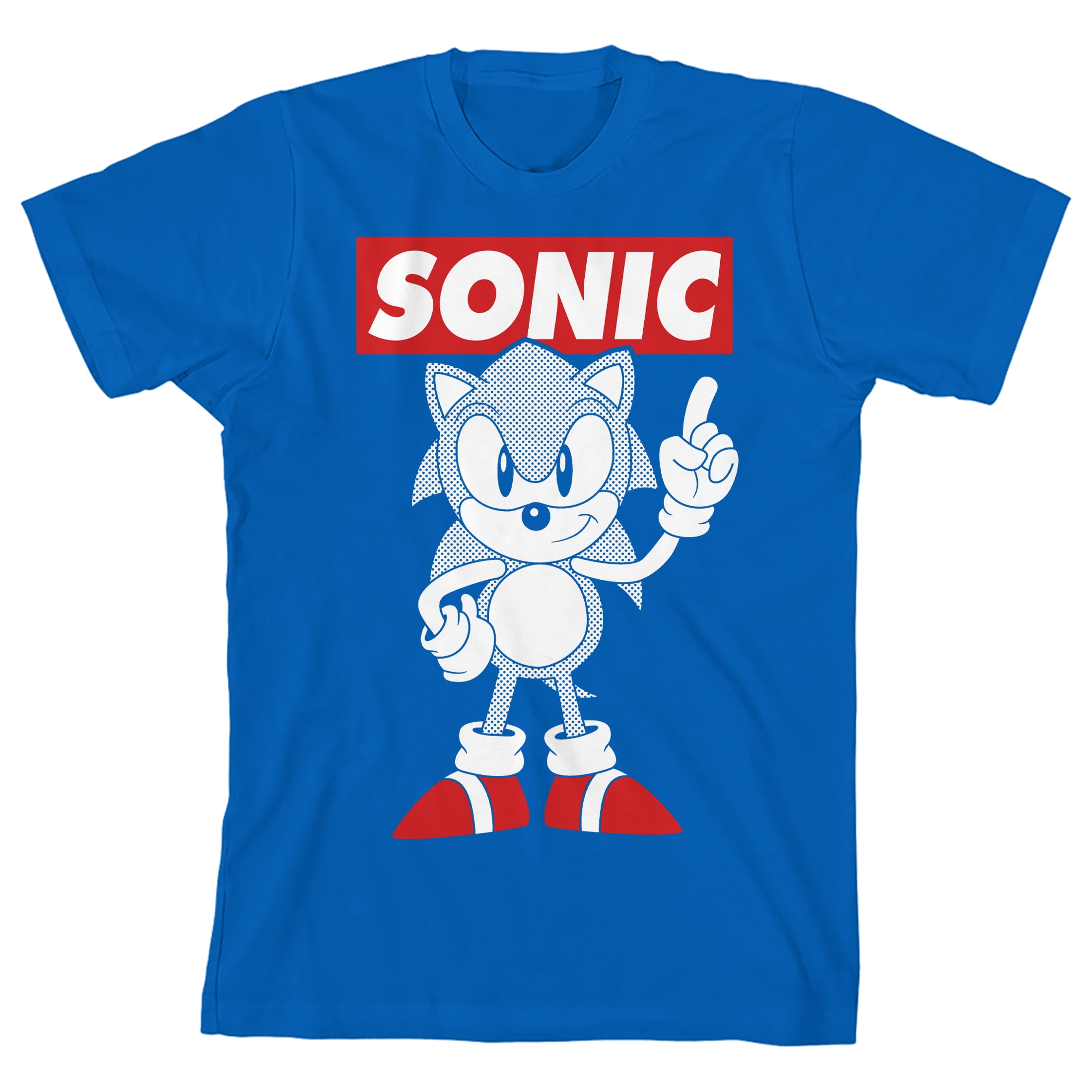 Sonic the Hedgehog Retro Video Game Youth Boys Royal Blue Shirt-Medium ...