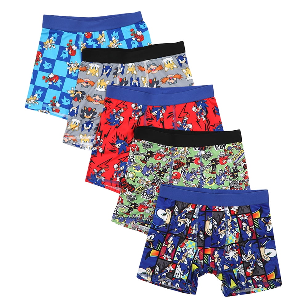 Sonic the Hedgehog Boys Boxer Briefs Set - 5 Pack Kids Underwear-14 ...