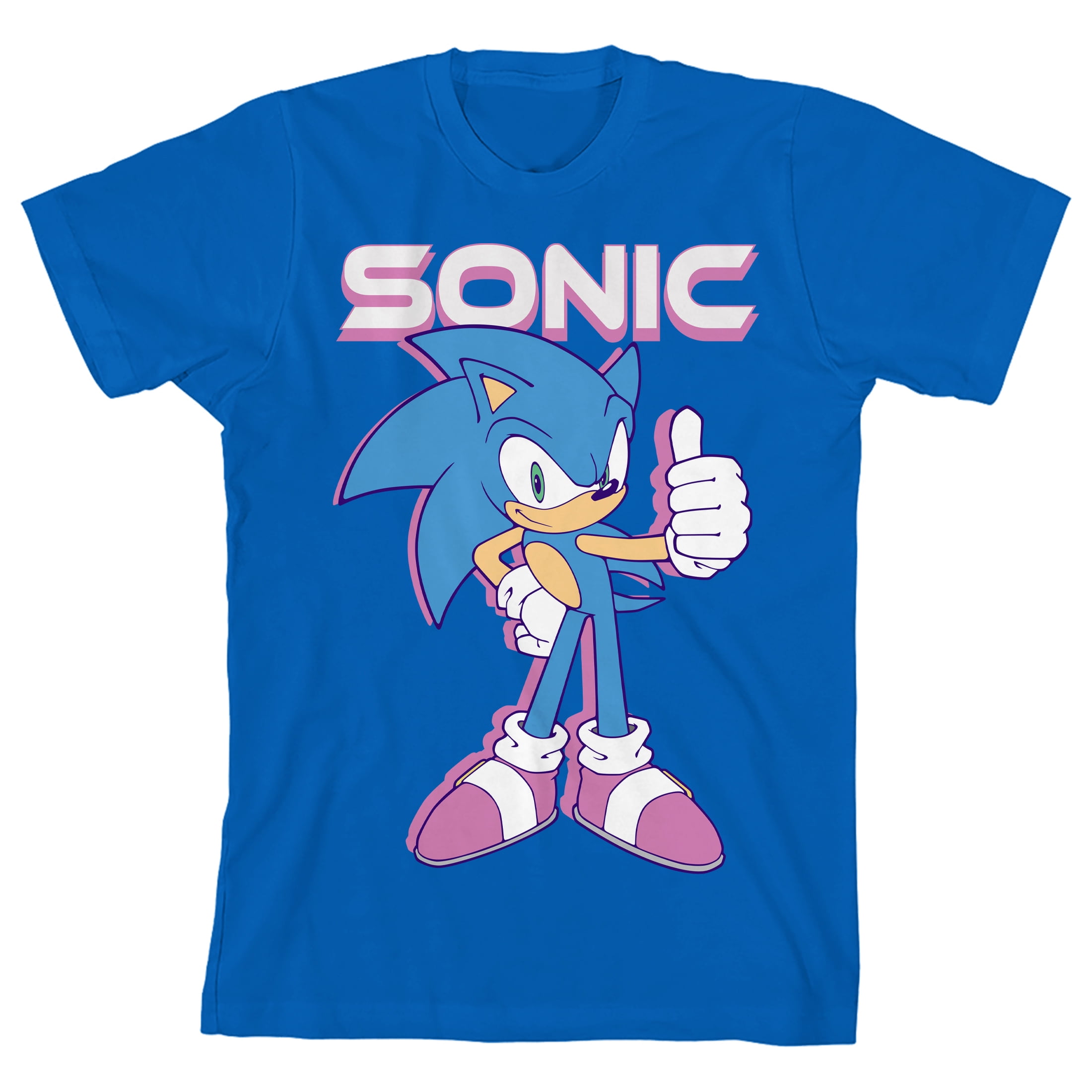 Sonic the Hedgehog Thumbs Up Youth Girl Royal Blue Short Sleeve Tee ...