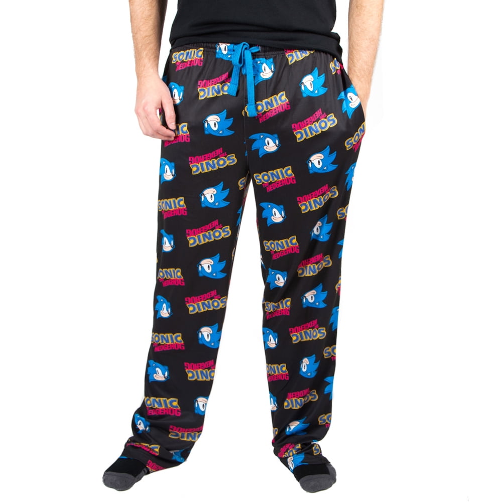 Bioworld Sonic the Hedgehog Sleep Pants, All-Over Print, Black, Cotton ...