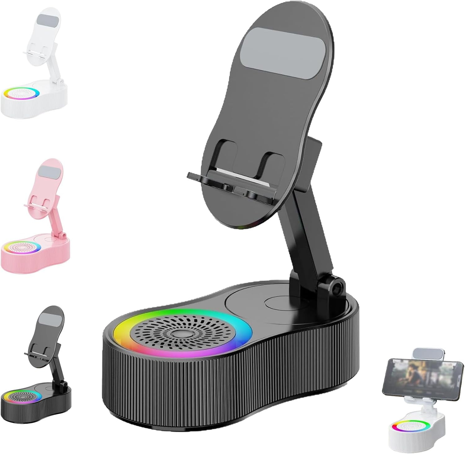 SonicDrop Dock–No-Pair Magic Speaker & Charging Stand, Foldable 360 Degree Rotation Phond Stand ...