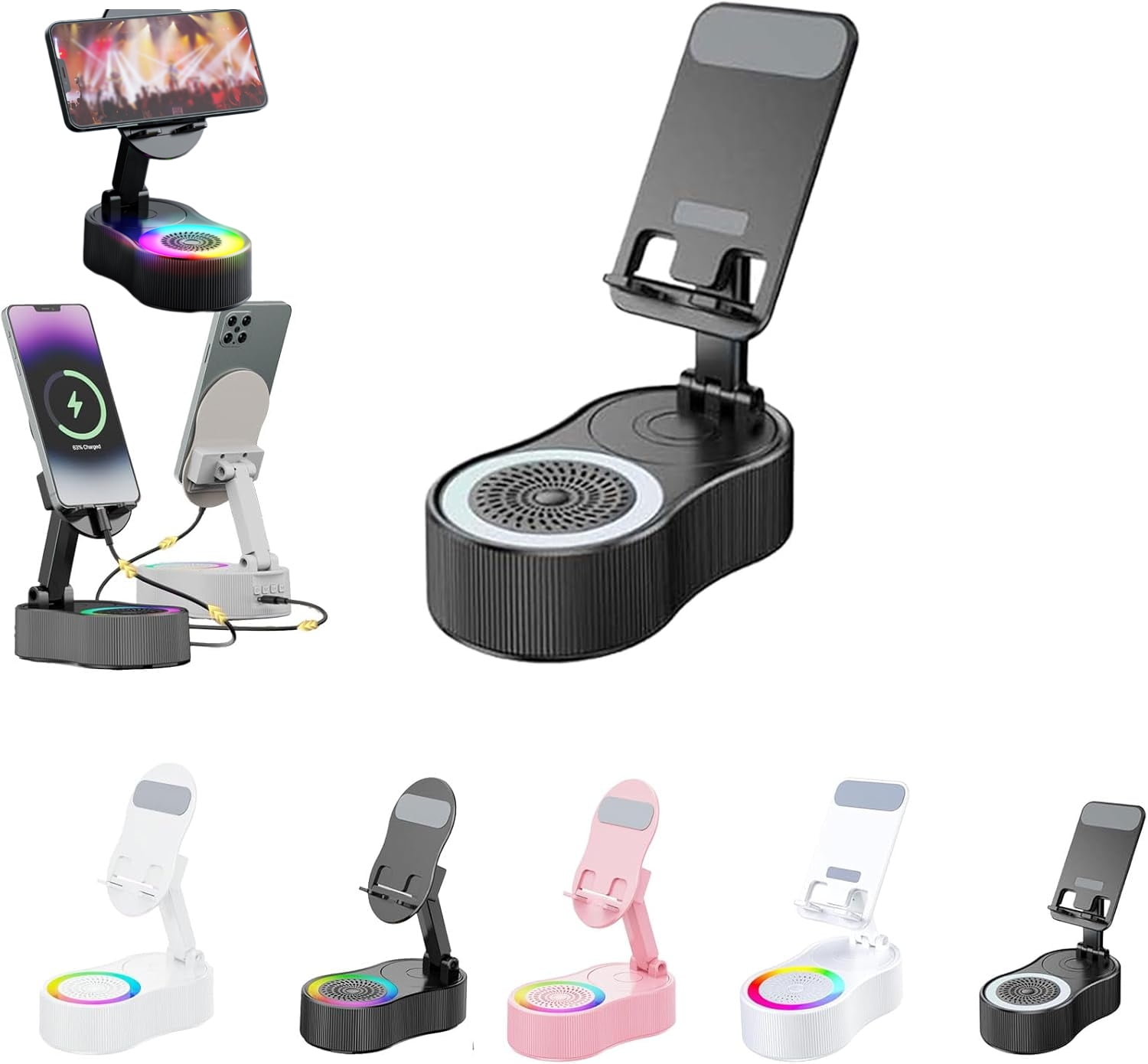 Sonicdrop Dock – No-Pair Magic Speaker & Charging Stand, Drop-to-Play Sound,360 Degree Rotation ...