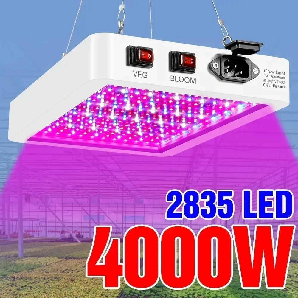 Full Spectrum 4000/5000W LED Grow Light - Hydroponic Plant Bulbs ...