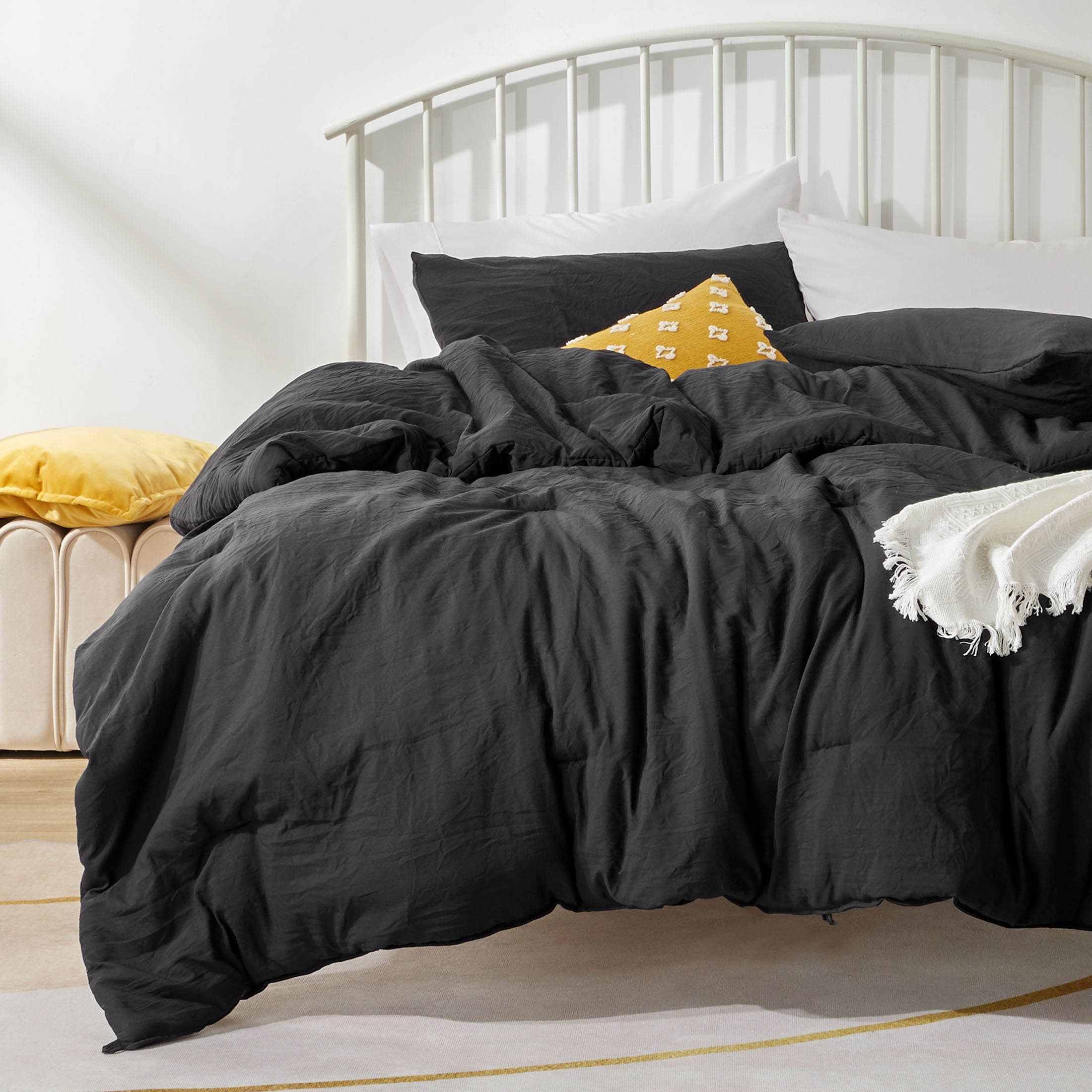 Sonive Washed Comforter Sets Full 3 Piece, Soft and Cozy, Fluffy ...