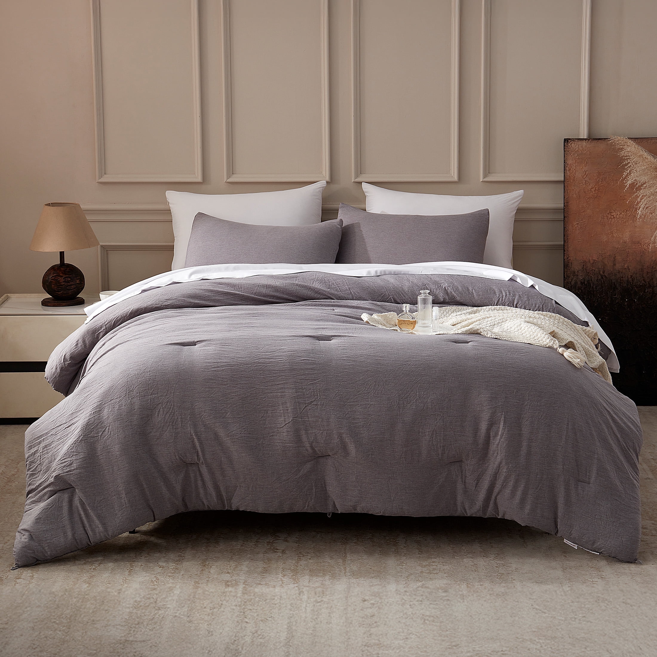 Sonive Washed Comforter Set Twin/Twin-XL Size - 2 Pieces Soft Luxury ...