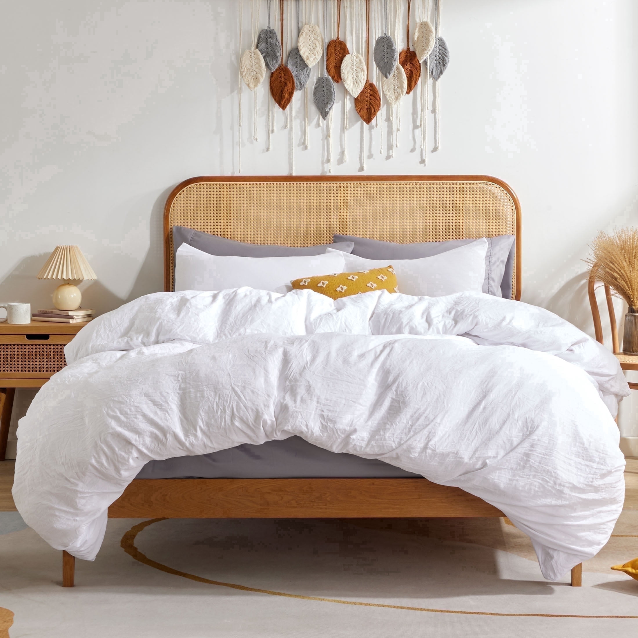 Sonive Washed Duvet Cover Sets Queen 3 Piece, Soft and Cozy, Washed ...