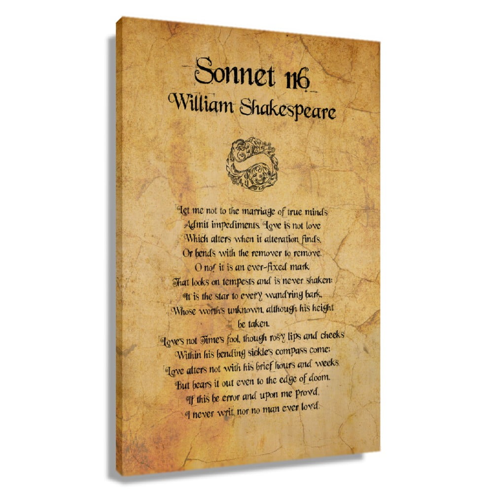 Sonnet 116 Poem Wall Art William Shakespeare Quotes Wall Art Poetry ...