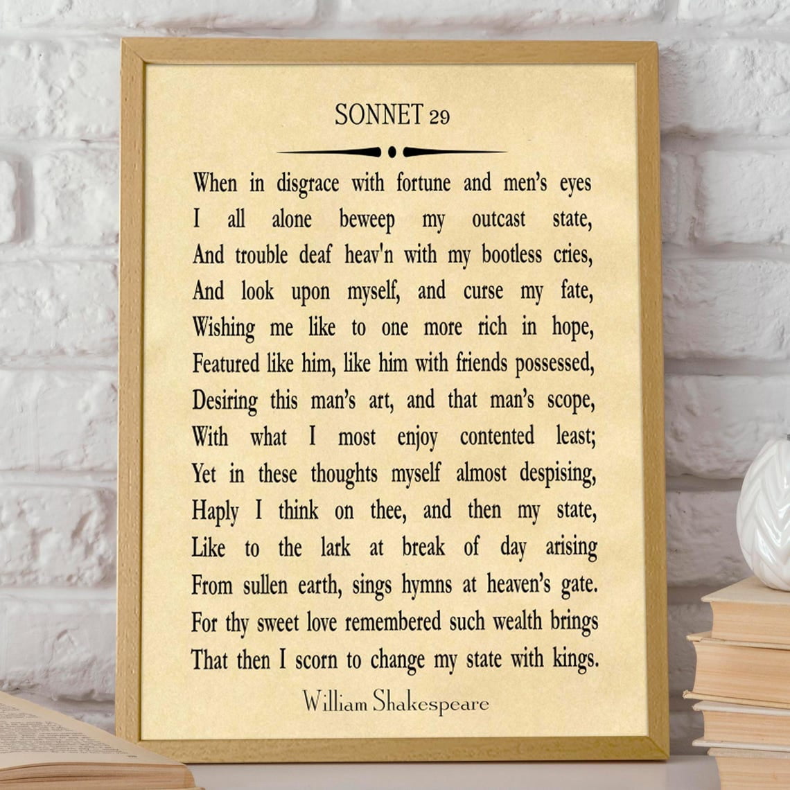 Sonnet 29 By William Shakespeare Poetry Wall Art Poetry Print Poetry ...