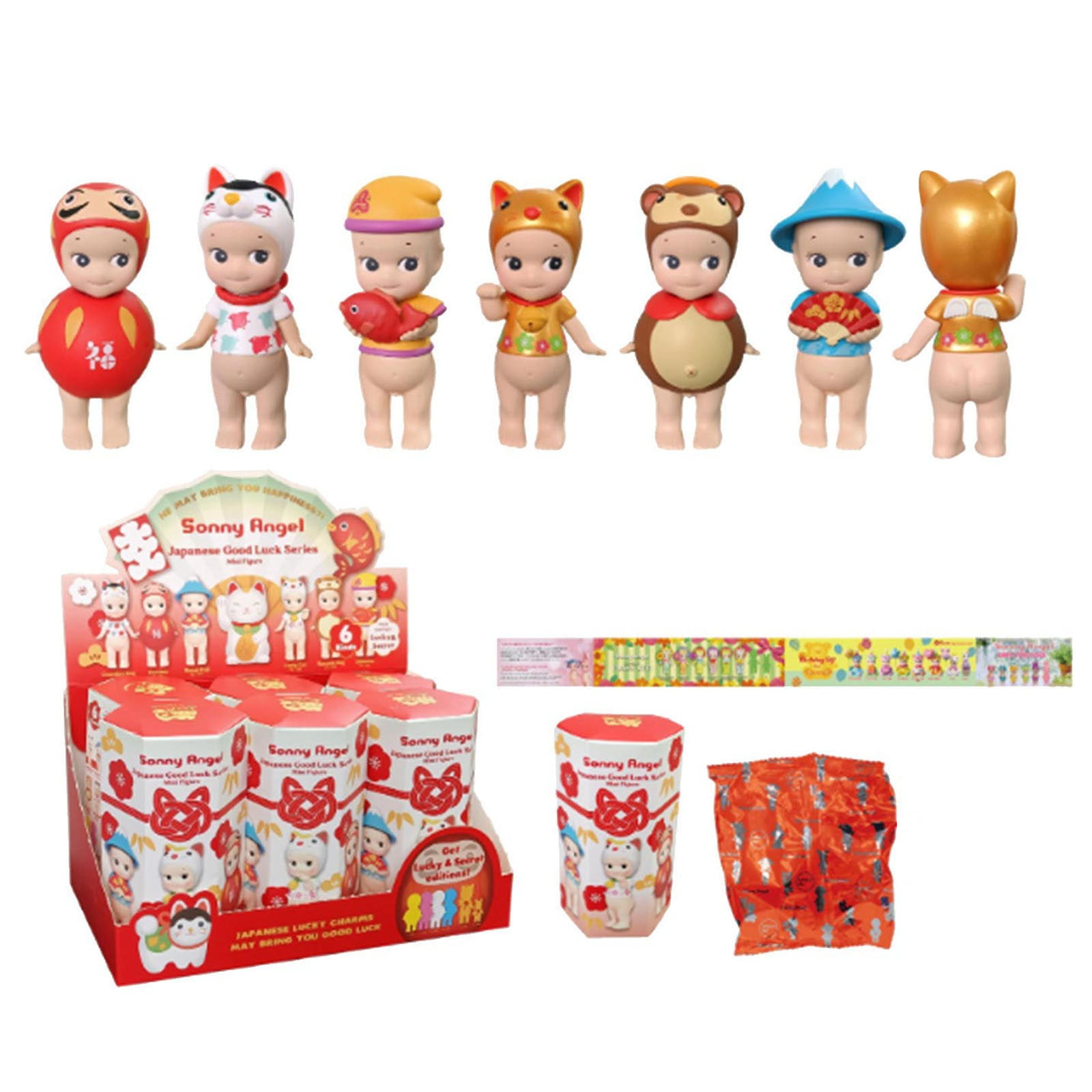 Sonny Angel Japanese Good Luck Series - Original Mini Figure - 6 Sealed ...