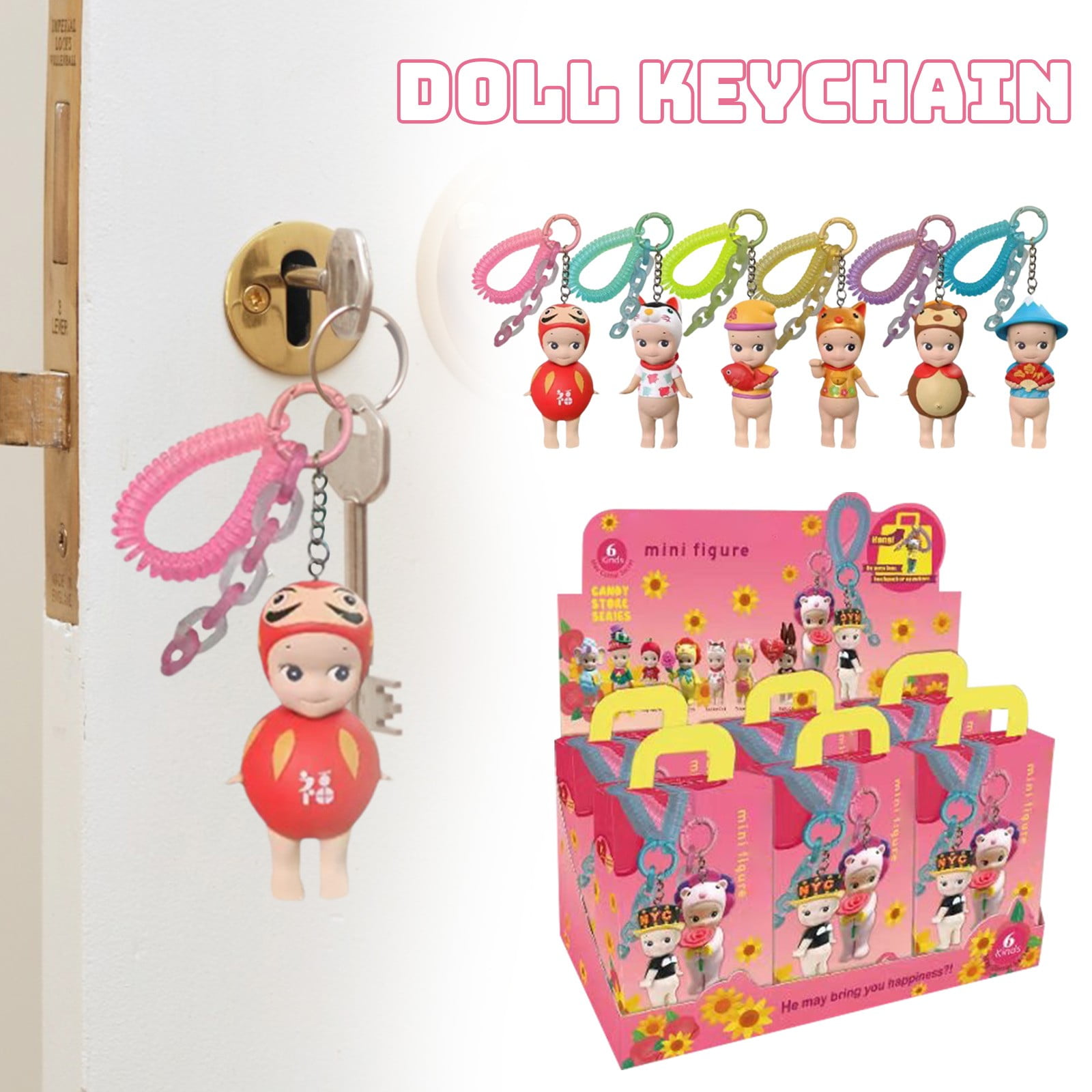 Sonny Angel Keychain, Good Luck Series Blind Box, Mini Figure Doll ...