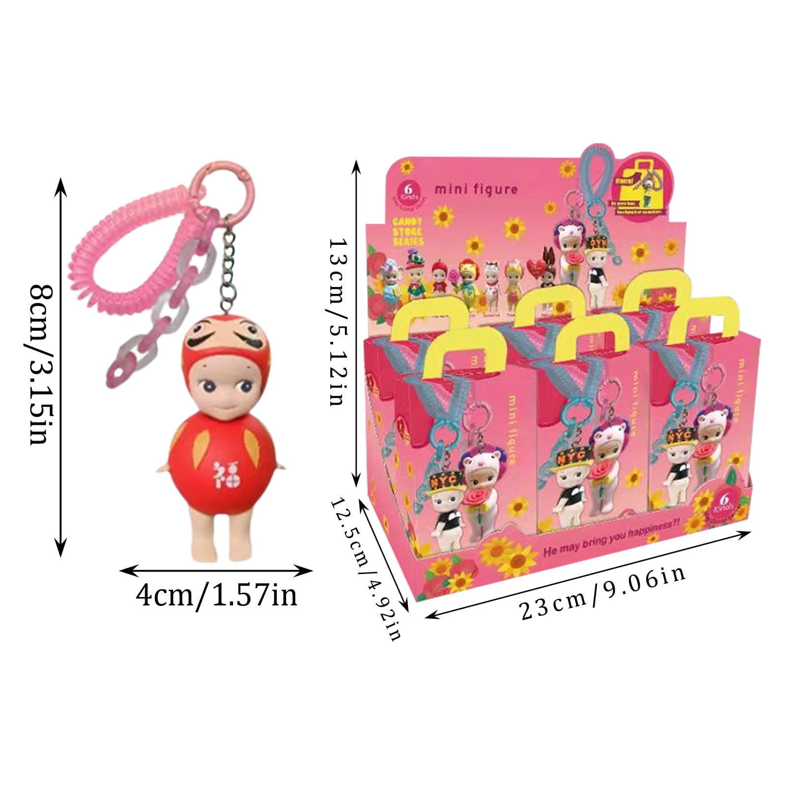 Sonny Angel Keychain, Good Luck Series Blind Box, Mini Figure Keyring ...