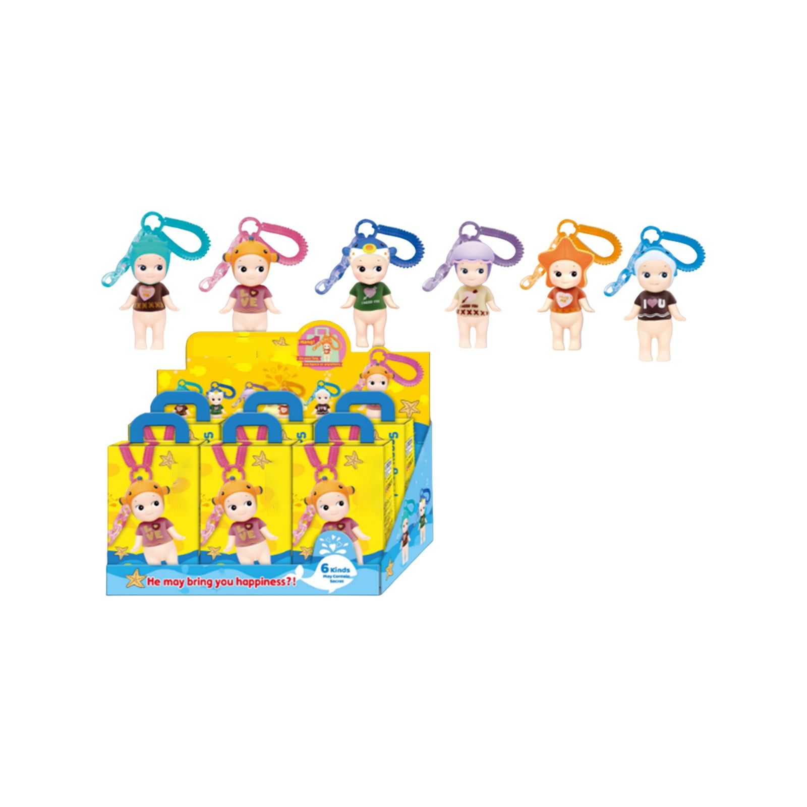 Sonny Angel Kiss Kiss Series Mini Figure Keychains Set, 3.15" Mini ...