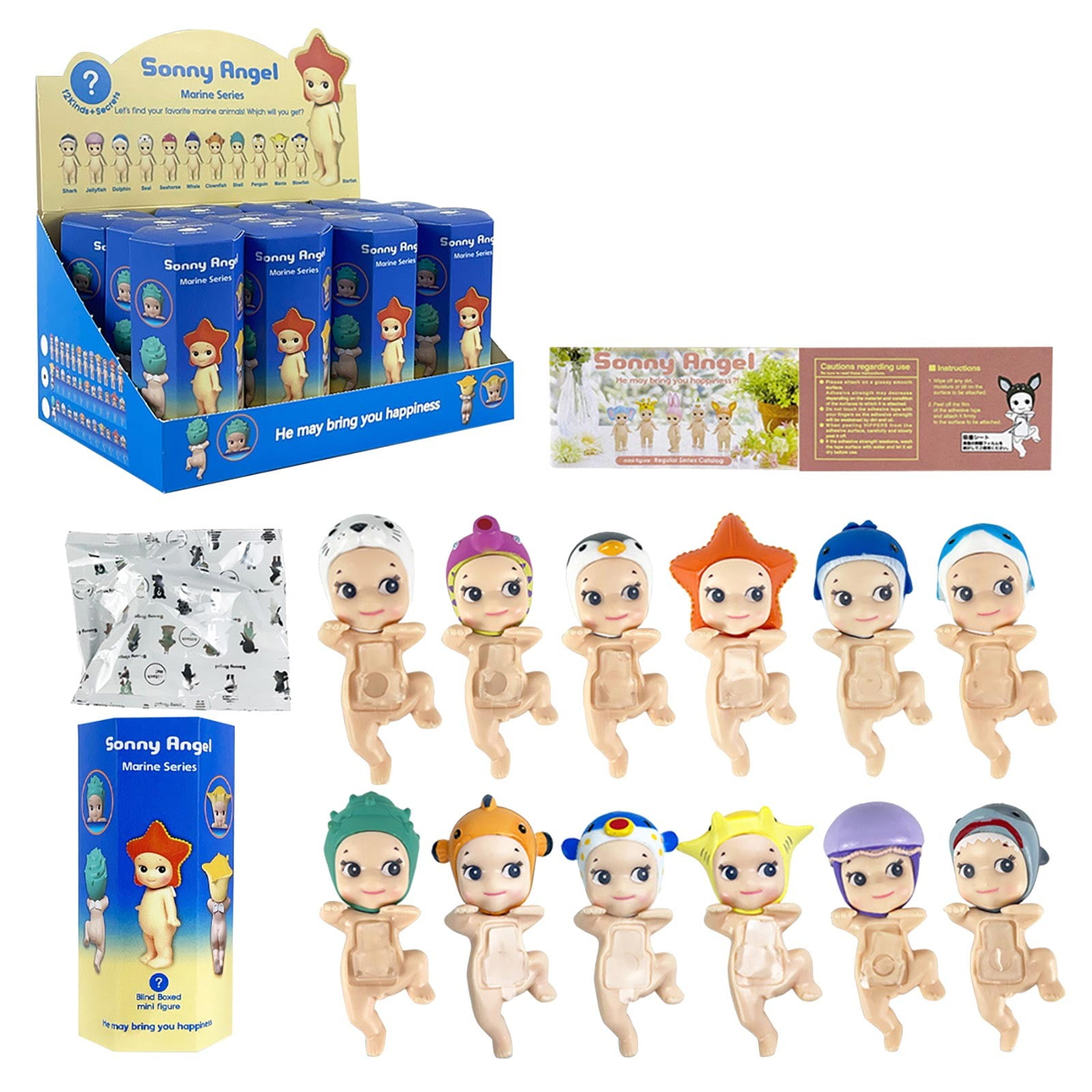 Sonny Angel Marine Series - Leg Lift Style Blind Box Set,12Pcs Mini ...