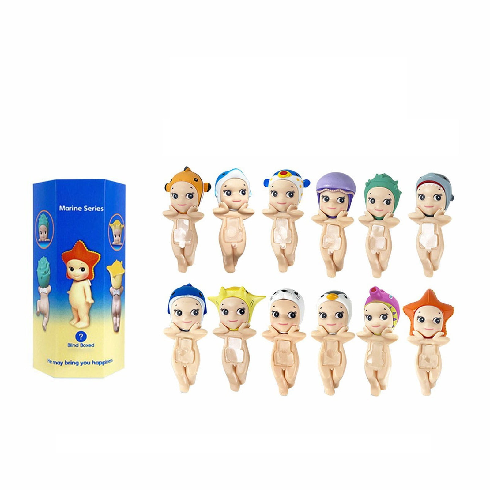 Sonny Angel Original Mini Figure Set of 12 Marine Series Collectible Mini Figures Cute Ocean ...