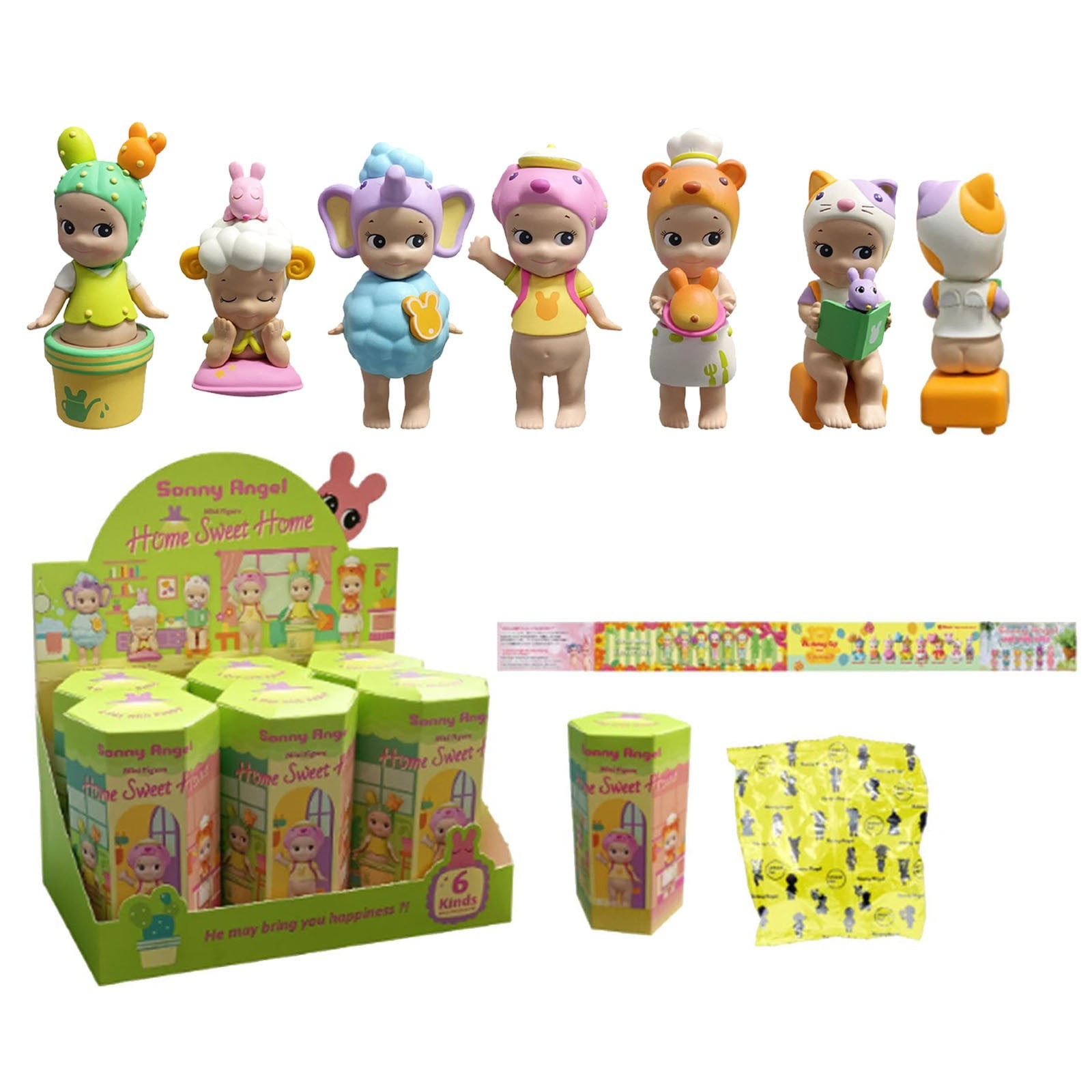Sonny Angel Sweet Home Series Ornaments, 6 Piecess Random Style Hippers Figure Christmas ...