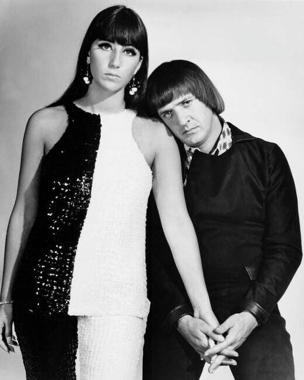 Sonny and Cher lovely young pose holding hands 1960's 5x7 photo ...