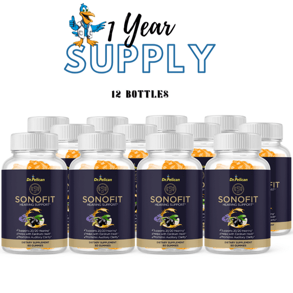 Sonofit- Hearing Support- 12 Bottles- 720 Gummies- Dr. Pelican - Walmart.com