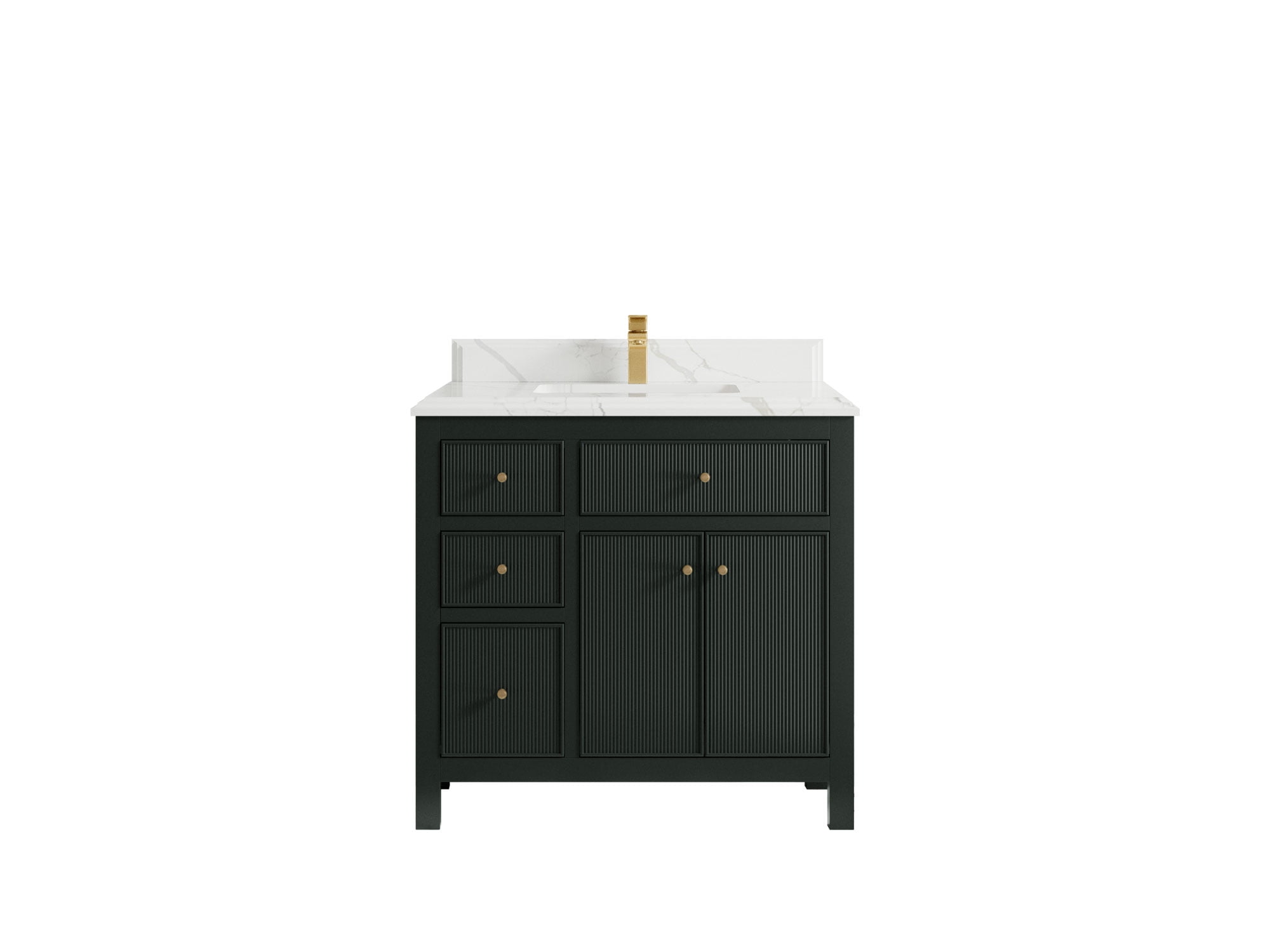 Sonoma 36 in W x 22 in D Center Sink Free Standing Reeded Bathroom ...