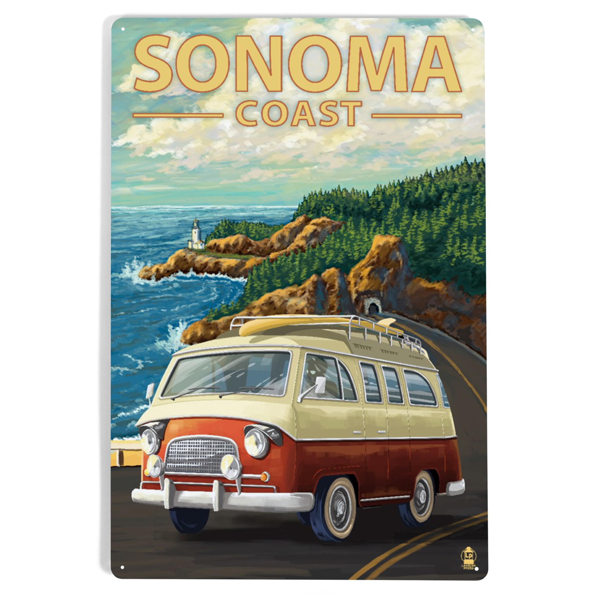 Sonoma Coast, California, Camper Van (12x18 Aluminum Art, Indoor ...