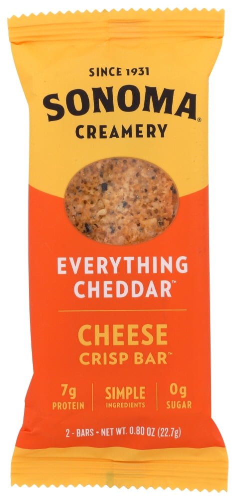 Sonoma Creamery Cheese Crisp Bars, Everything Cheddar, .8 Oz, Pack Of ...