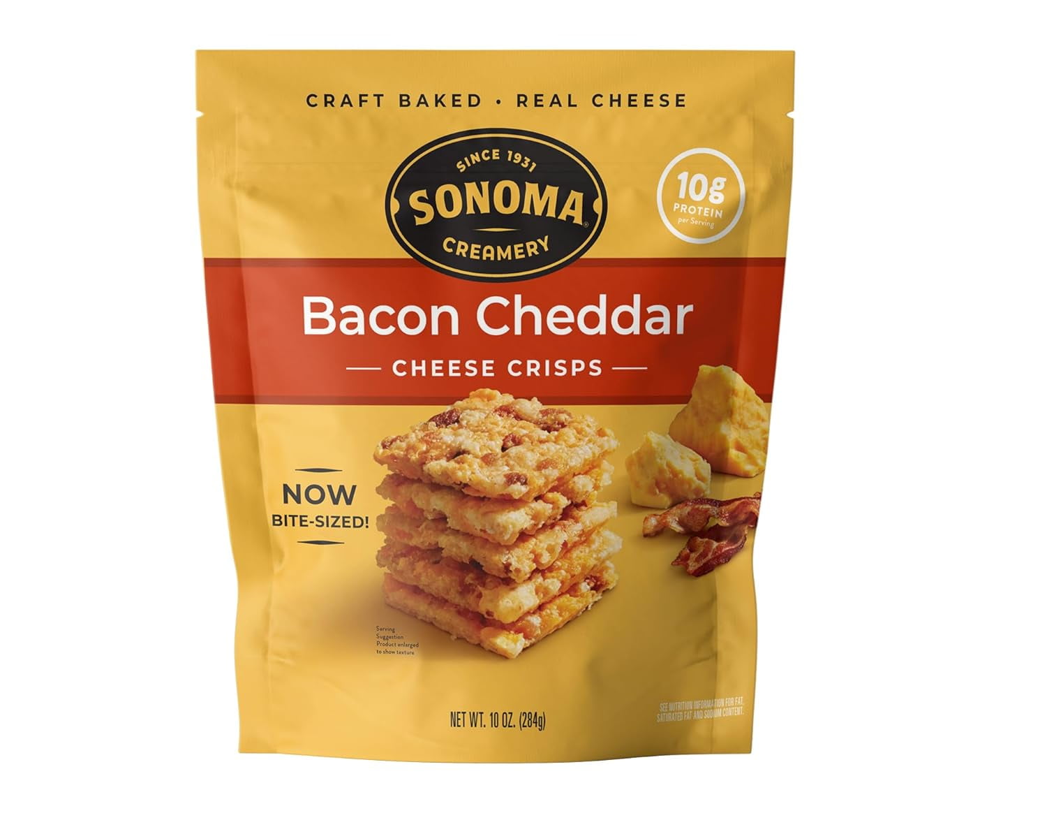 Sonoma Creamery - Cheese Crisps, Bacon Cheddar, 10 Oz | High Protein ...