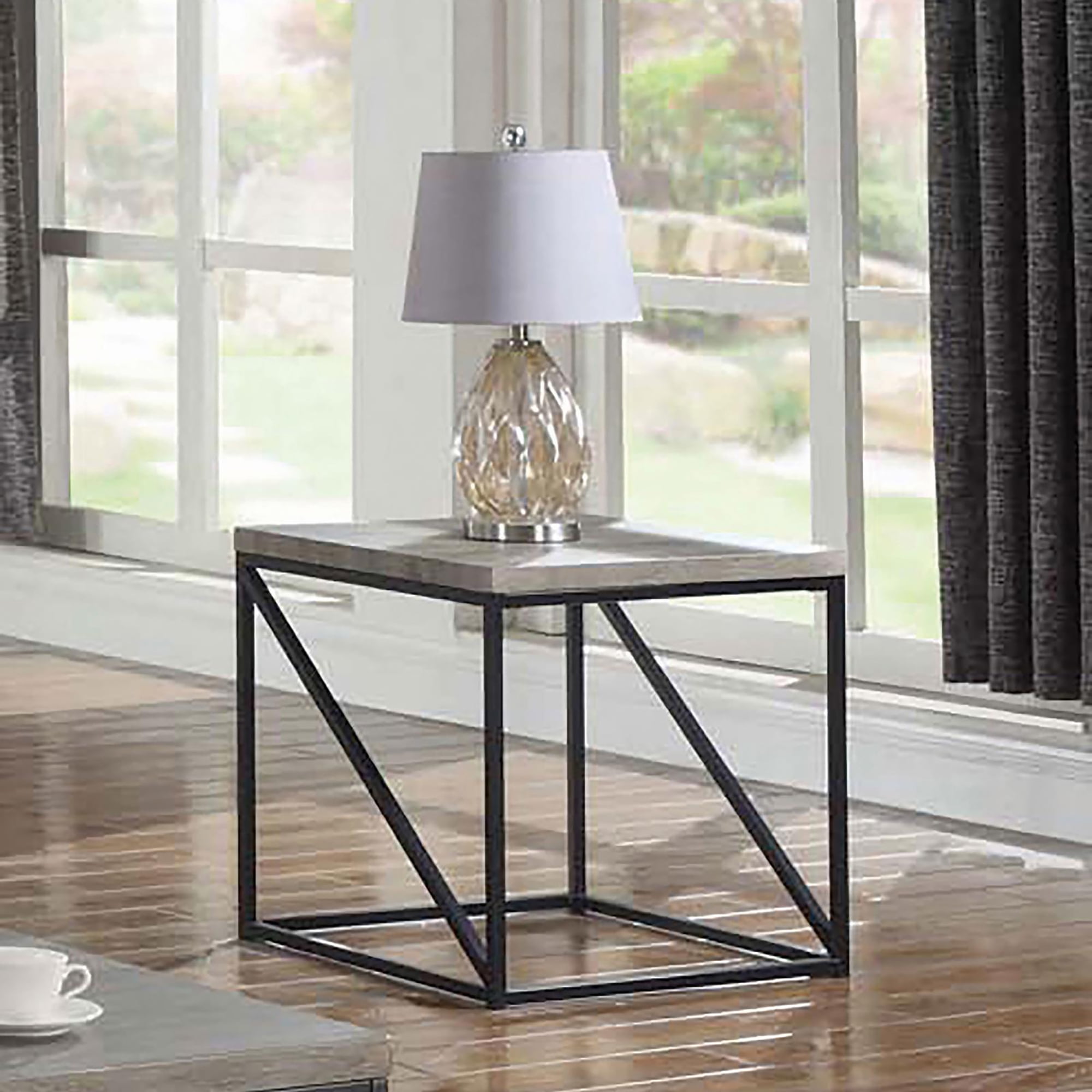 Sonoma Grey Square End Table - Modern Industrial Design for Living Room ...