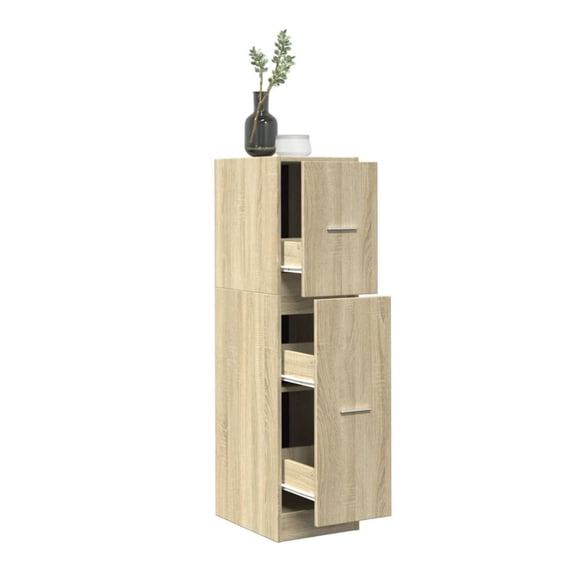 Sonoma Oak Cabinet - Engineered Wood Storage, Wall Mounted, 3 Drawers ...