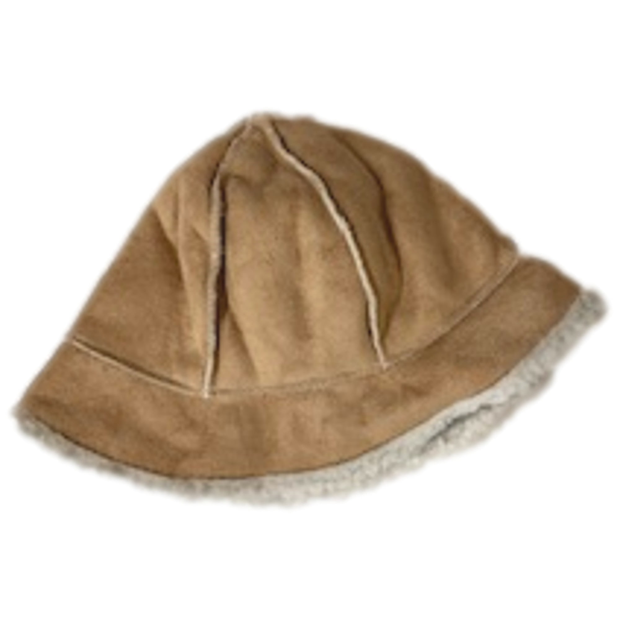 Womens Tan Faux Suede & Sherpa Lined Bucket Hat Cap - Walmart.com