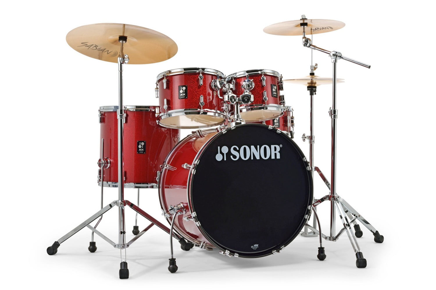 Sonor AQX STAGE Drum Set w/Hardware and Sabian Cymbals, Red Moon ...